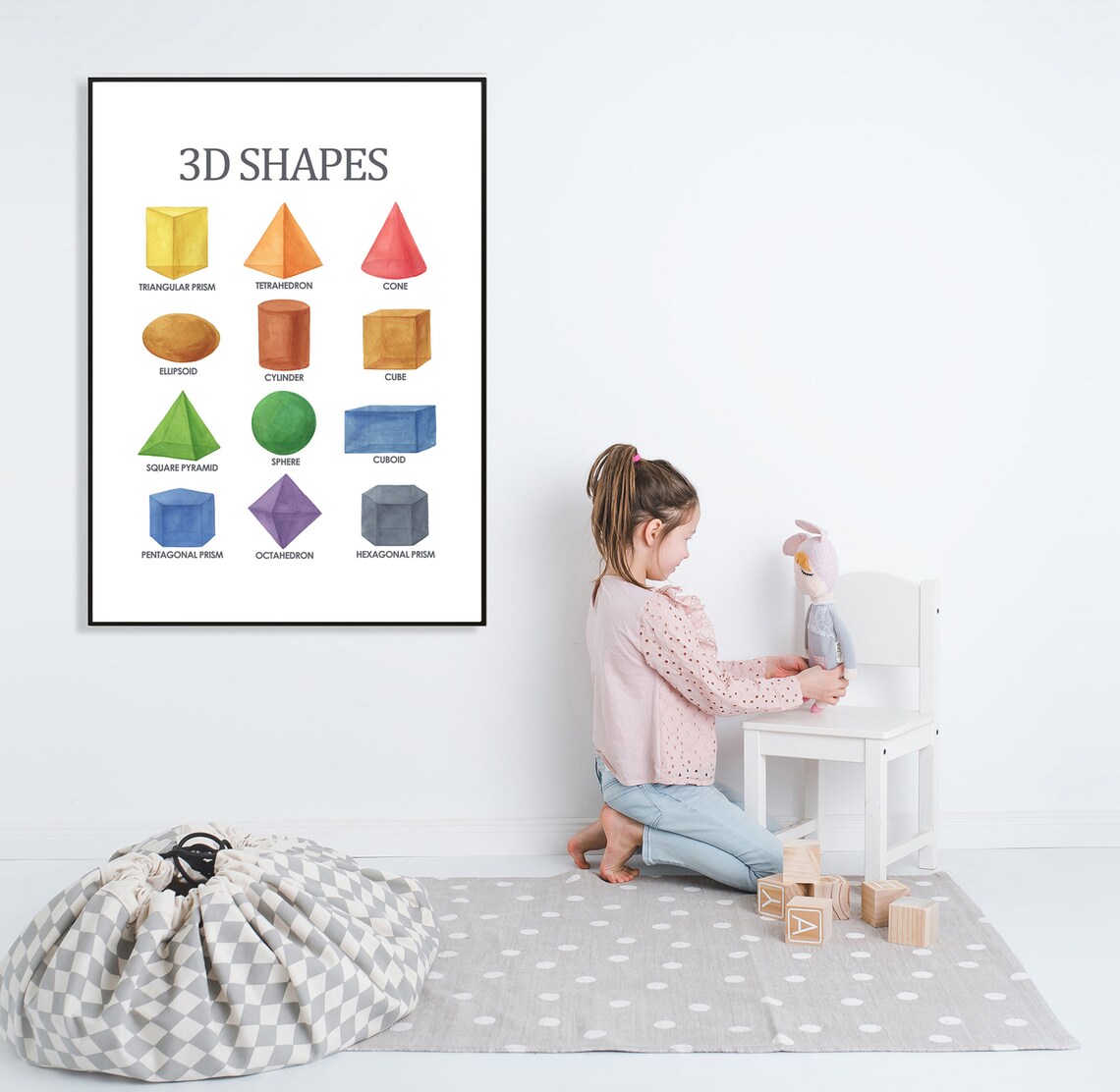 Educational 3D Shape Chart 3D Shapes Printable Educational | Etsy Canada