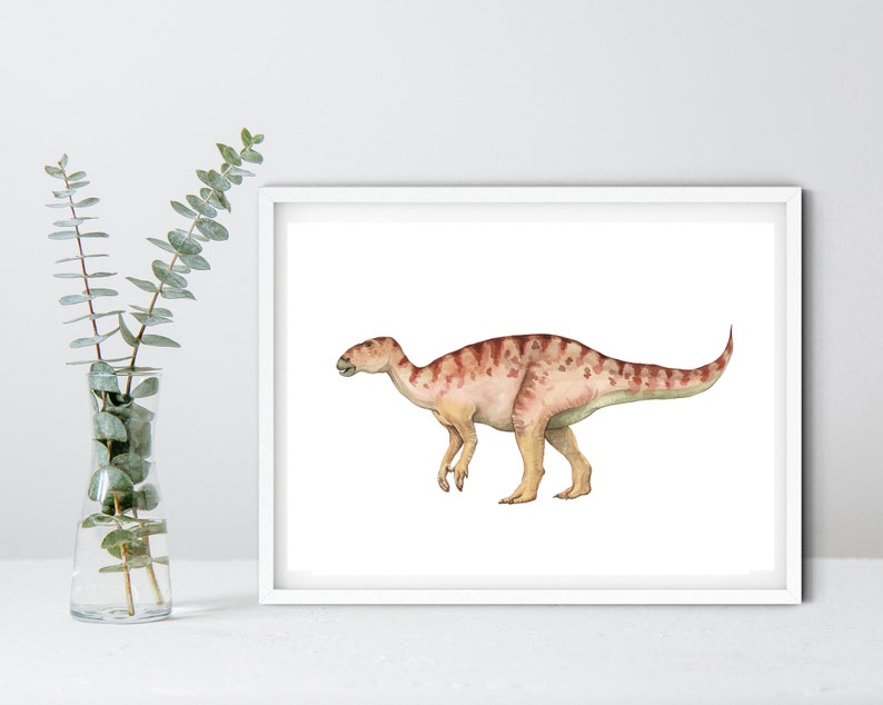 Dinosaur Iguanodon Watercolor Prints Nursery Wall Art - Etsy