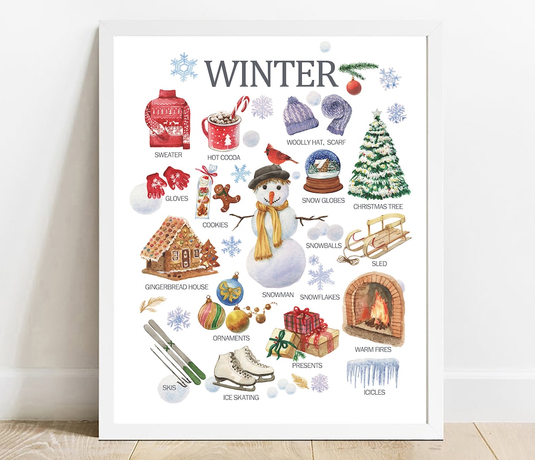 Winter Printable Wall Art,winter Poster, Kids Children Learning ...