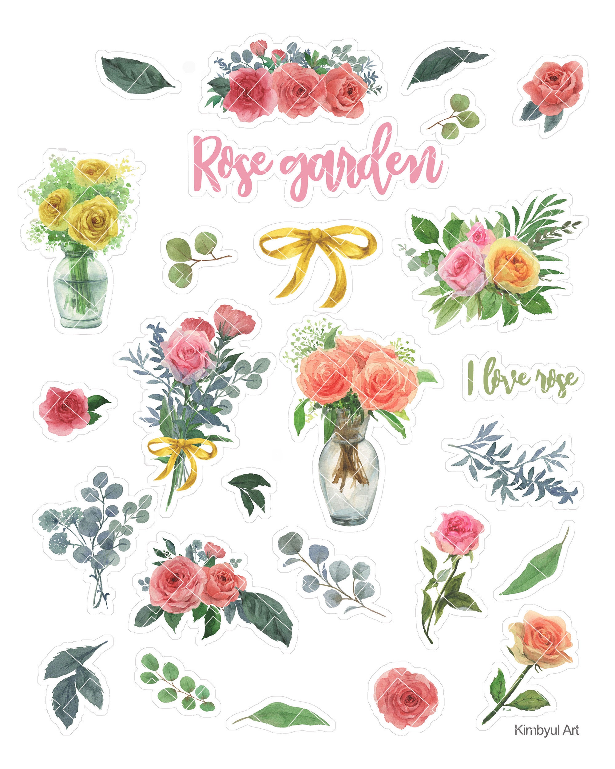 PRINTABLE STICKERS Floral Planner Stickers Flower Bouquets - Etsy