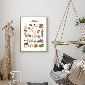 Educational Farm Printable Classroom, Farm Animals,learning Home School ...