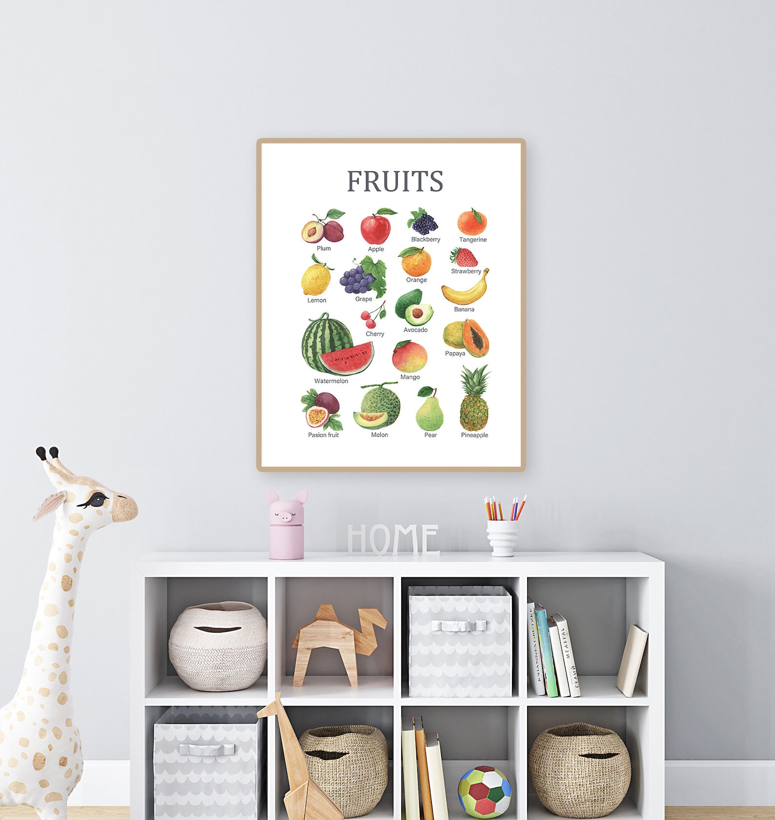Educational Fruits Chart Printable Classroom Learning Home | Etsy