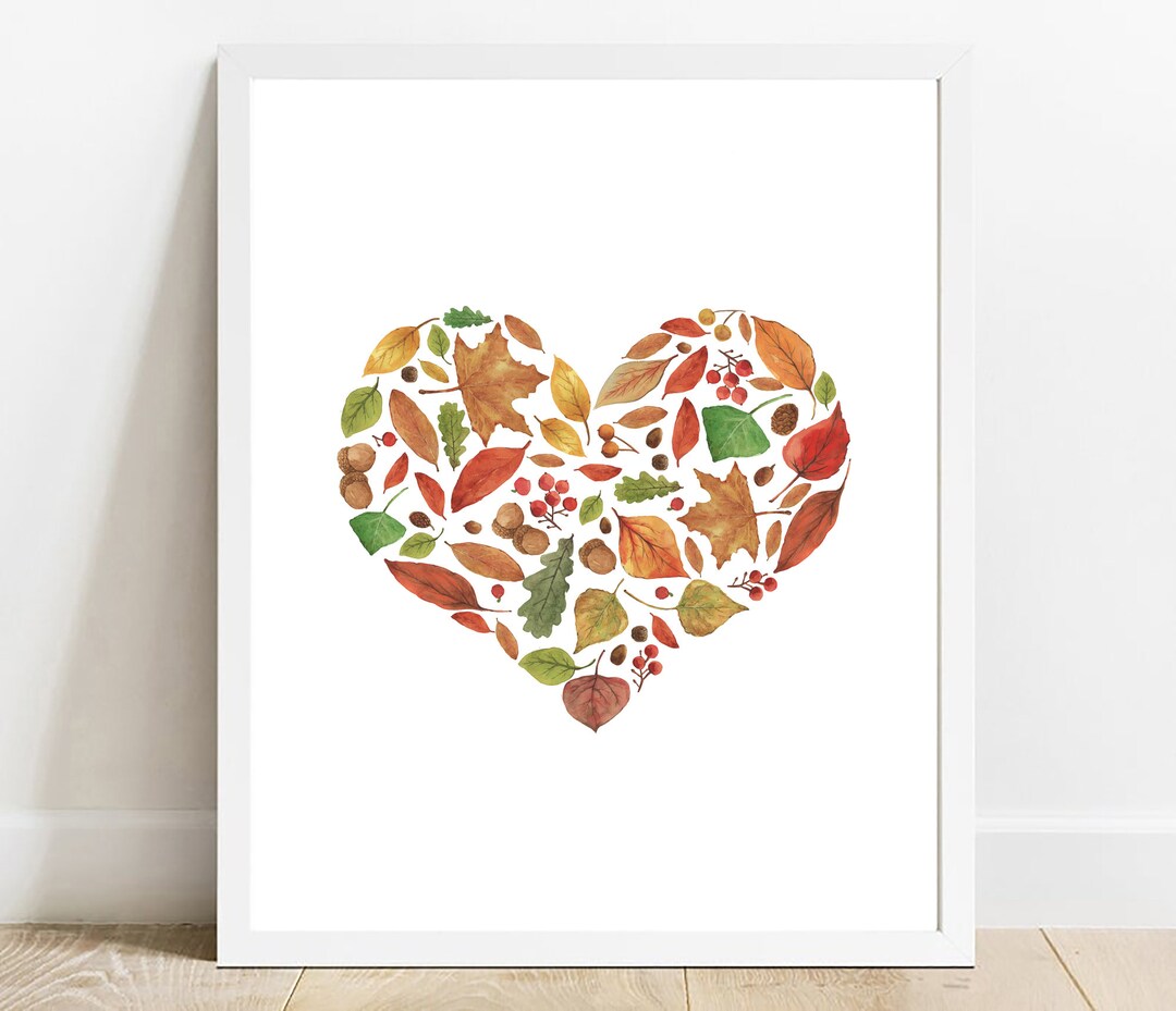 Fall Leaf Print, Watercolor Printable Wall Art,fall Decor Print ...