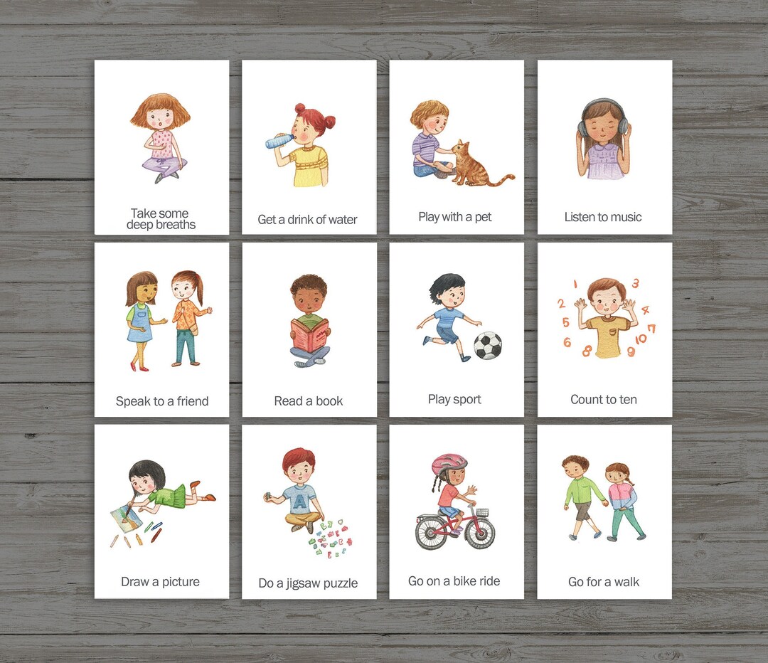 12 Calming Corner Flashcards, Calm Corner Technique Cards, Calming ...