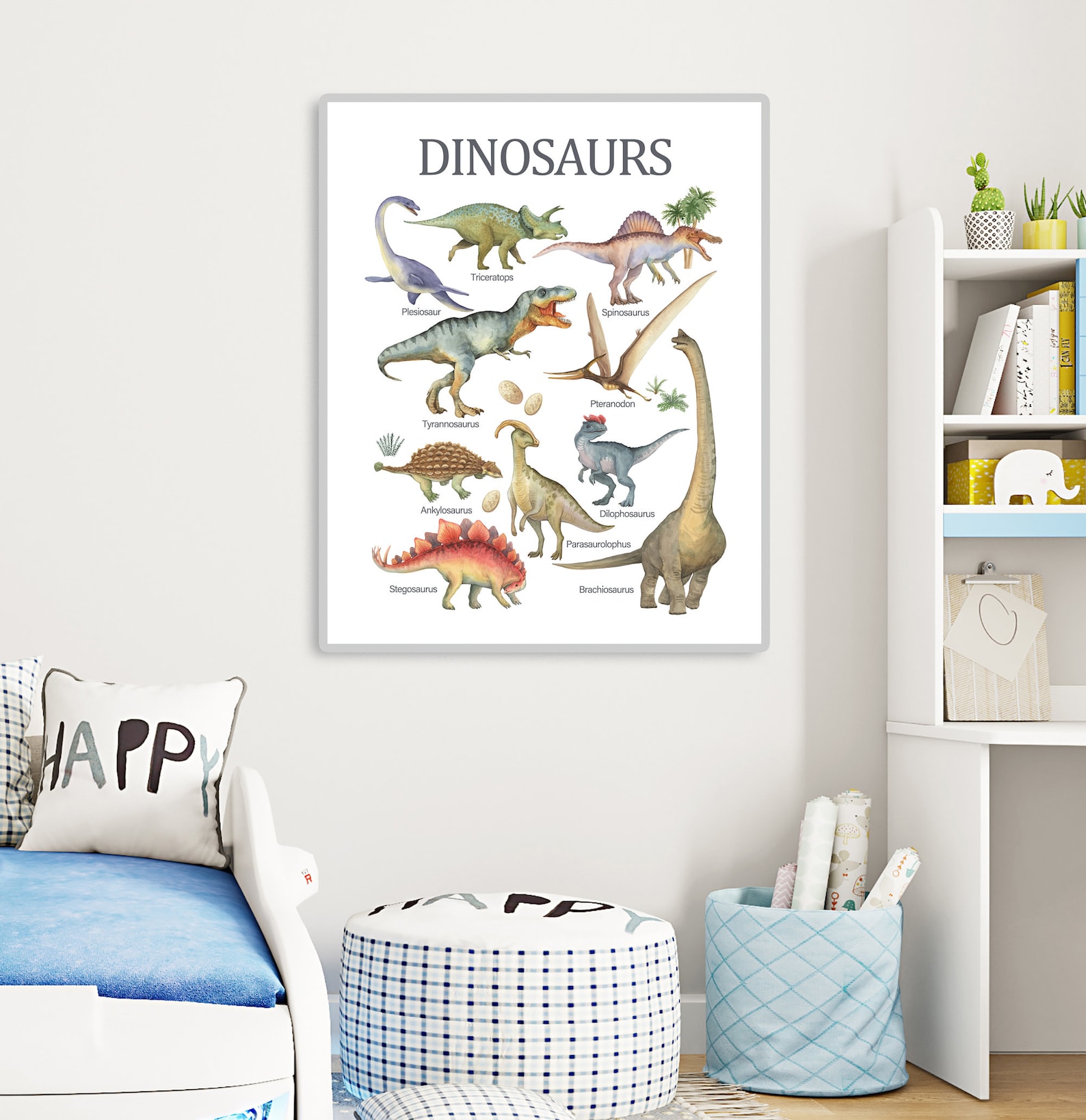 Dinosaurs Wall Artdinosaurs Poster Kids Children Learning | Etsy