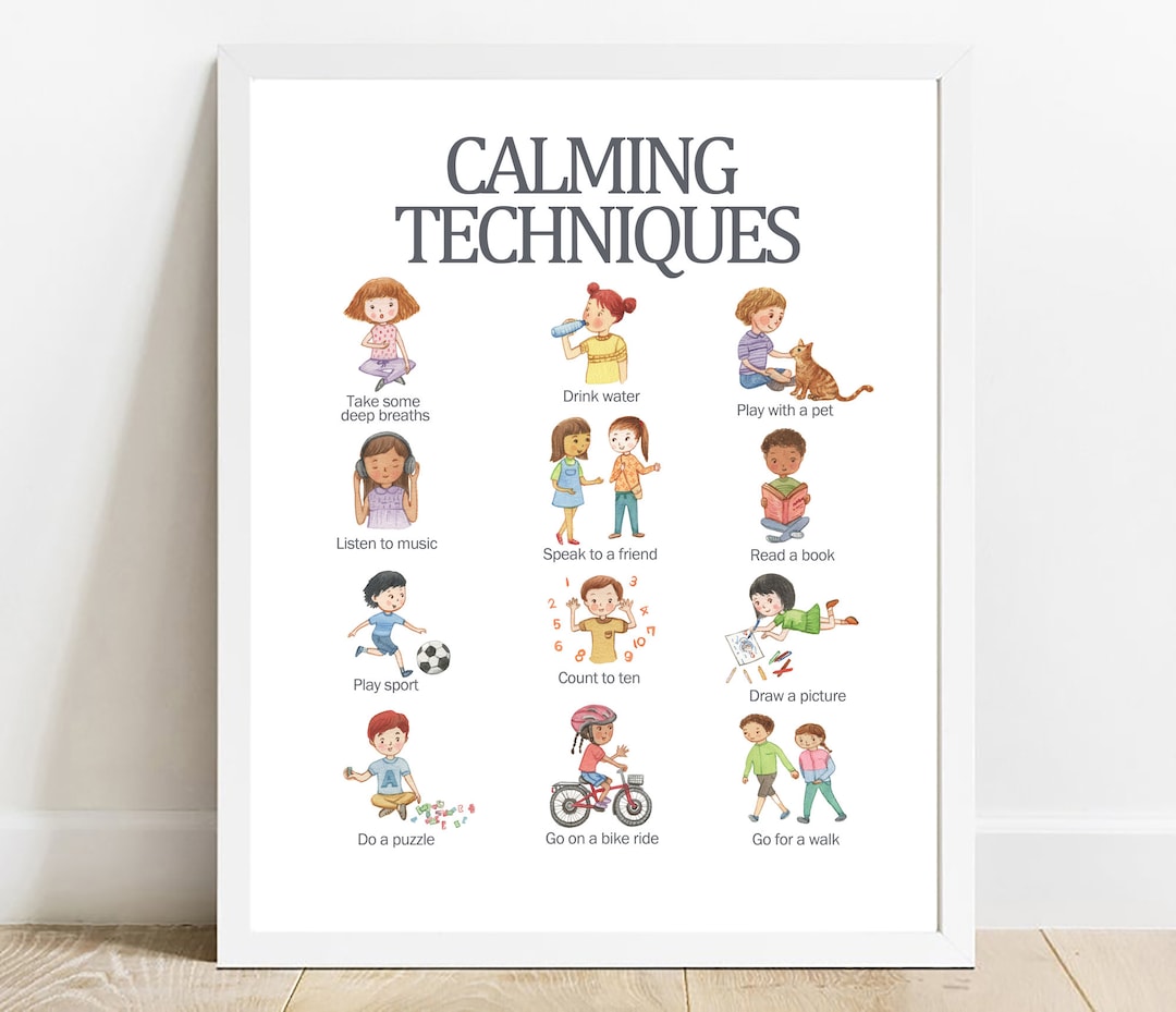 Calming Techniques Poster, Calming Corner, Printable Educational Poster ...