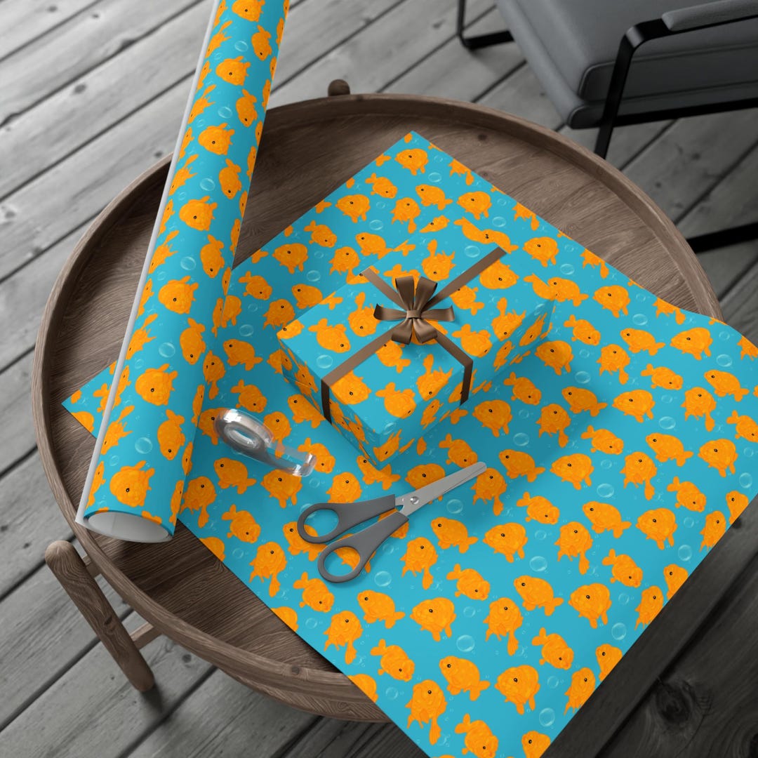 Wrapping Paper Sheets, Ryukin Goldfish Pattern Gift Wrap, Scrapbooking ...