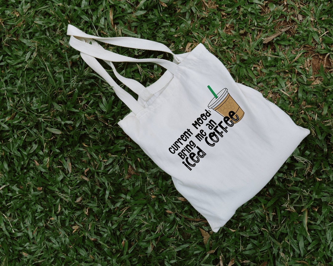 Iced Coffee Lover Cotton Tote Bag | Reusable Canvas Carryall - Etsy