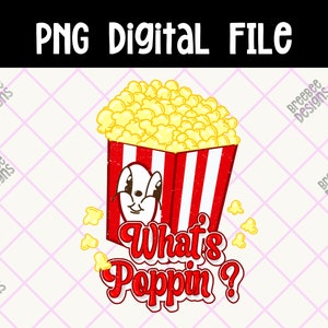 What's Poppin Popcorn PNG | Funny Food Png | Trendy Retro Png Digital ...