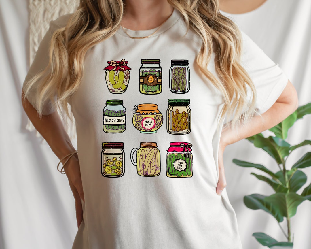 Pickle Jar Tee Pickle Lover's Graphic Tee Assorted Pickle Jar Design ...