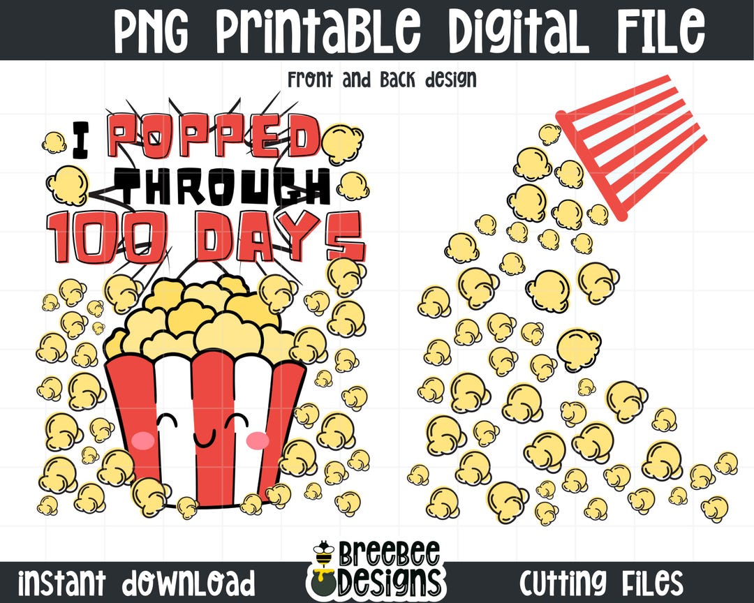 Popcorn 100th Day of School Shirt | Popped Through 100 Days | DIY ...