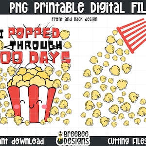 Popcorn 100th Day of School Shirt | Popped Through 100 Days | DIY ...