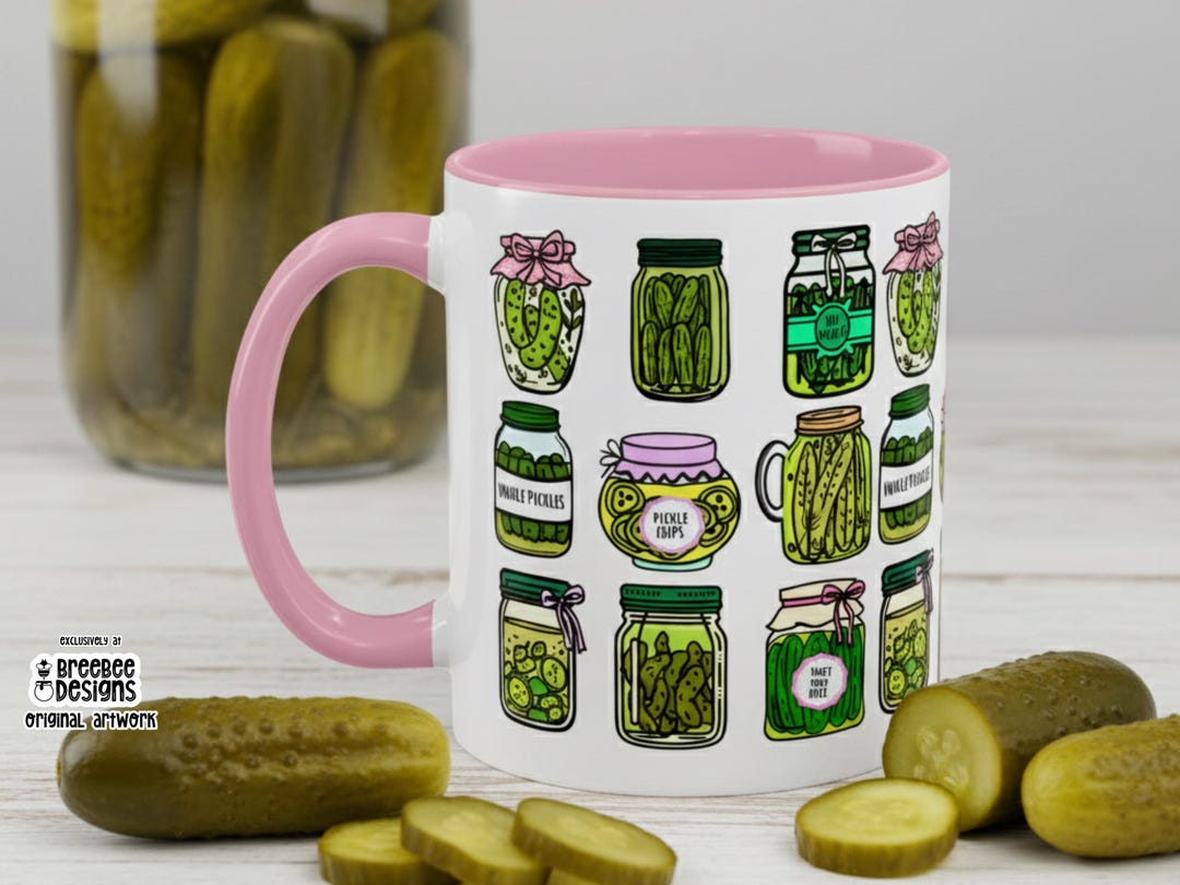 Pink Coquette Pickle Jar Design 11oz Coffee Mug | Ceramic Cup for ...