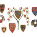 Medieval Clipart With Maidens, Borders, Shields, Etc; 34 PNG Files ...