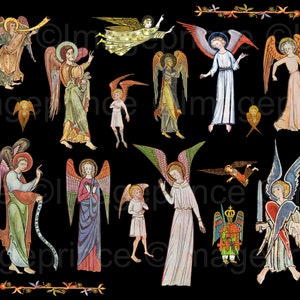 Medieval Angels Clipart: Renaissance Religious Art (17 PNG Files ...