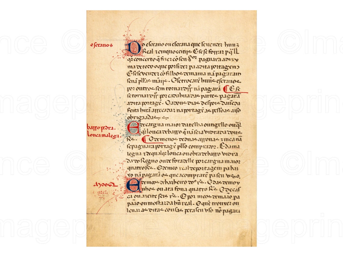 Medieval Script Pages Set of 5 Digital Paper With - Etsy