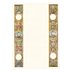 Medieval Journal Pages With Illuminated Frames, Digital Paper, Set of 6 ...