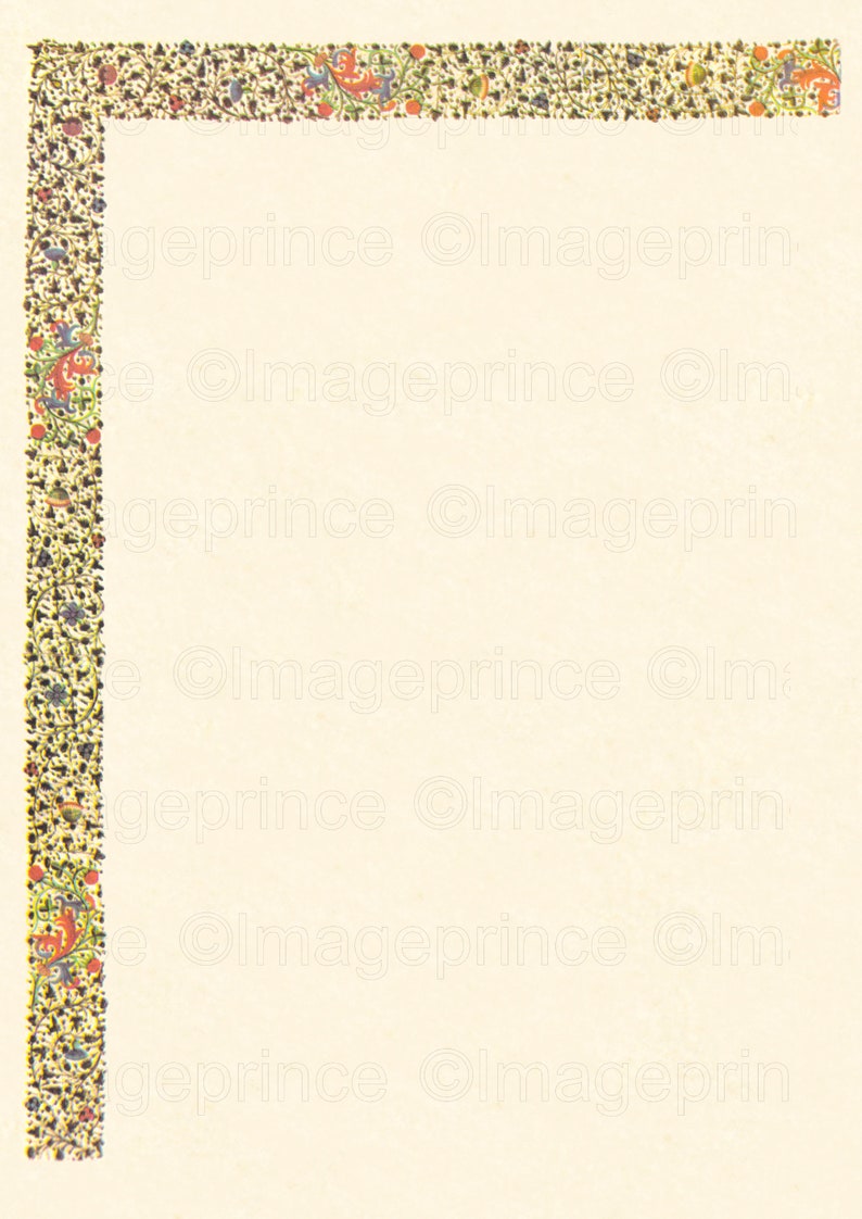 Medieval Journal Pages, Illuminated Frames, Digital Paper, Set of 6 ...