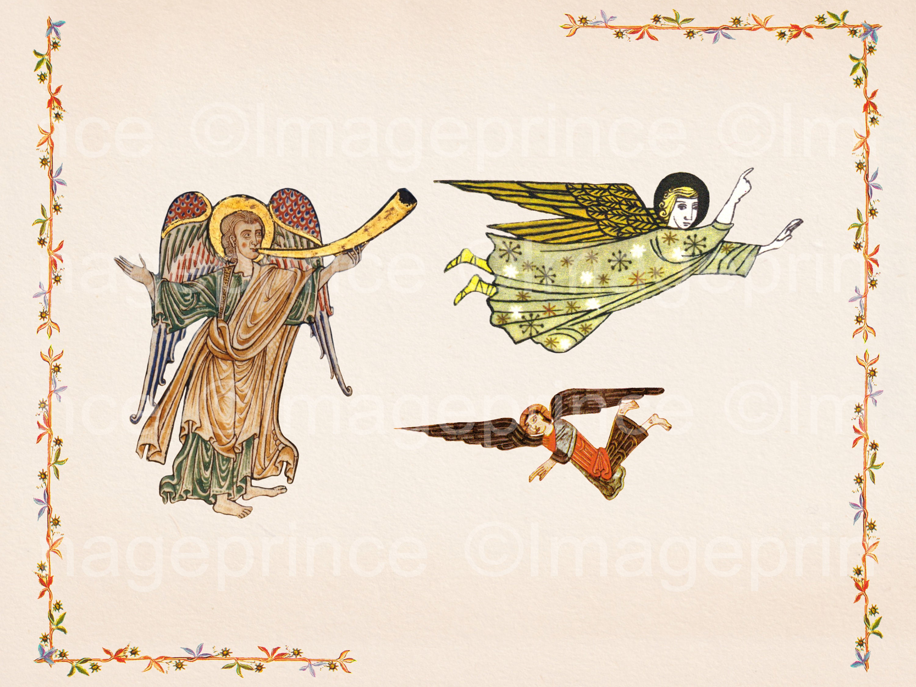 Medieval Angels Clipart: Renaissance Religious Art (17 PNG Files ...