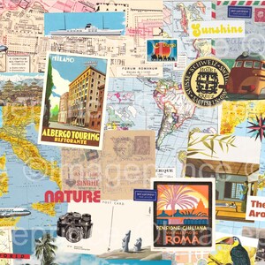 Vintage Travel Collage Kit, 77 Ephemera Images, (digital Download) - Etsy