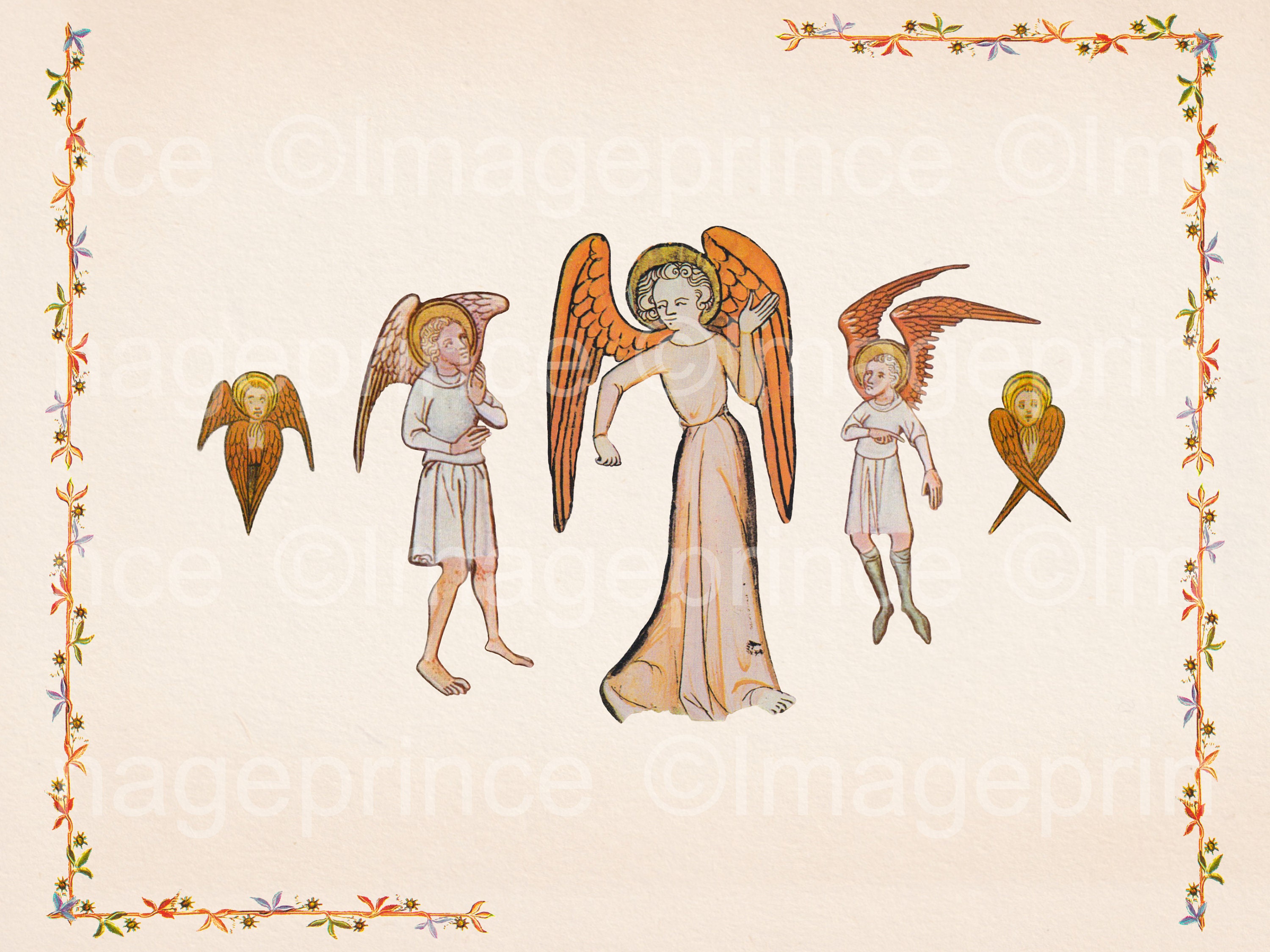 Medieval Angels Clipart: Renaissance Religious Art (17 PNG Files ...