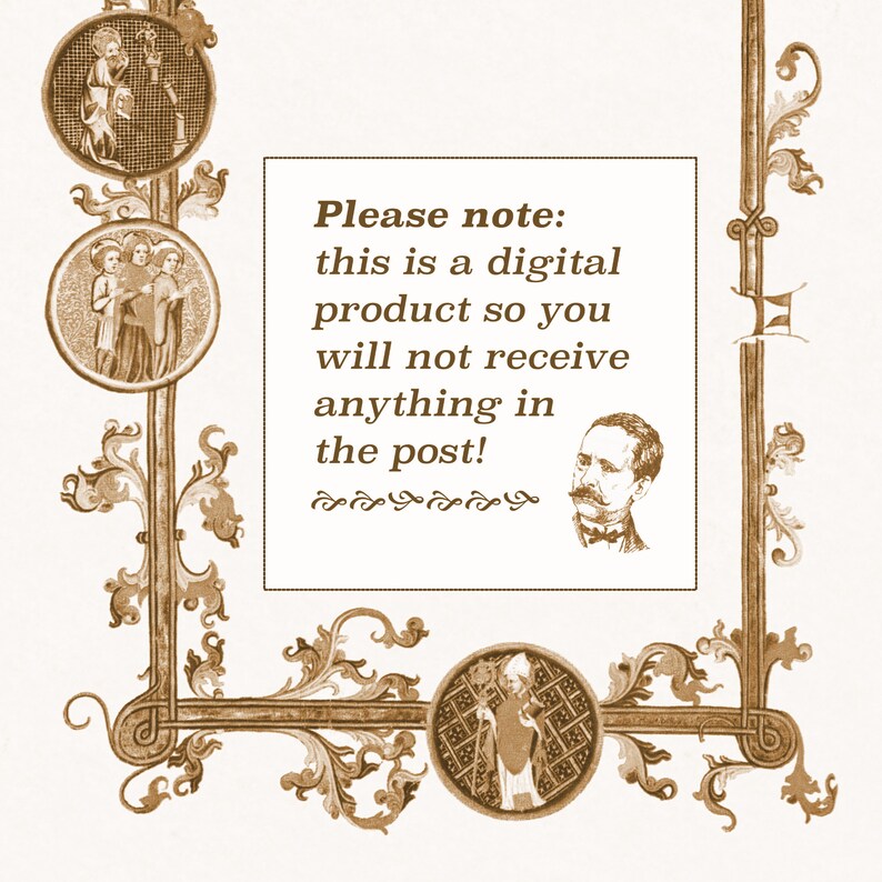 Medieval Journal Pages With Illuminated Frames Digital Paper - Etsy