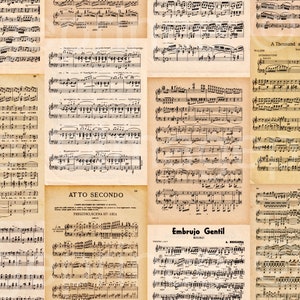 Old Sheet Music, Digital Paper - Instant Download, Vintage Neutral ...