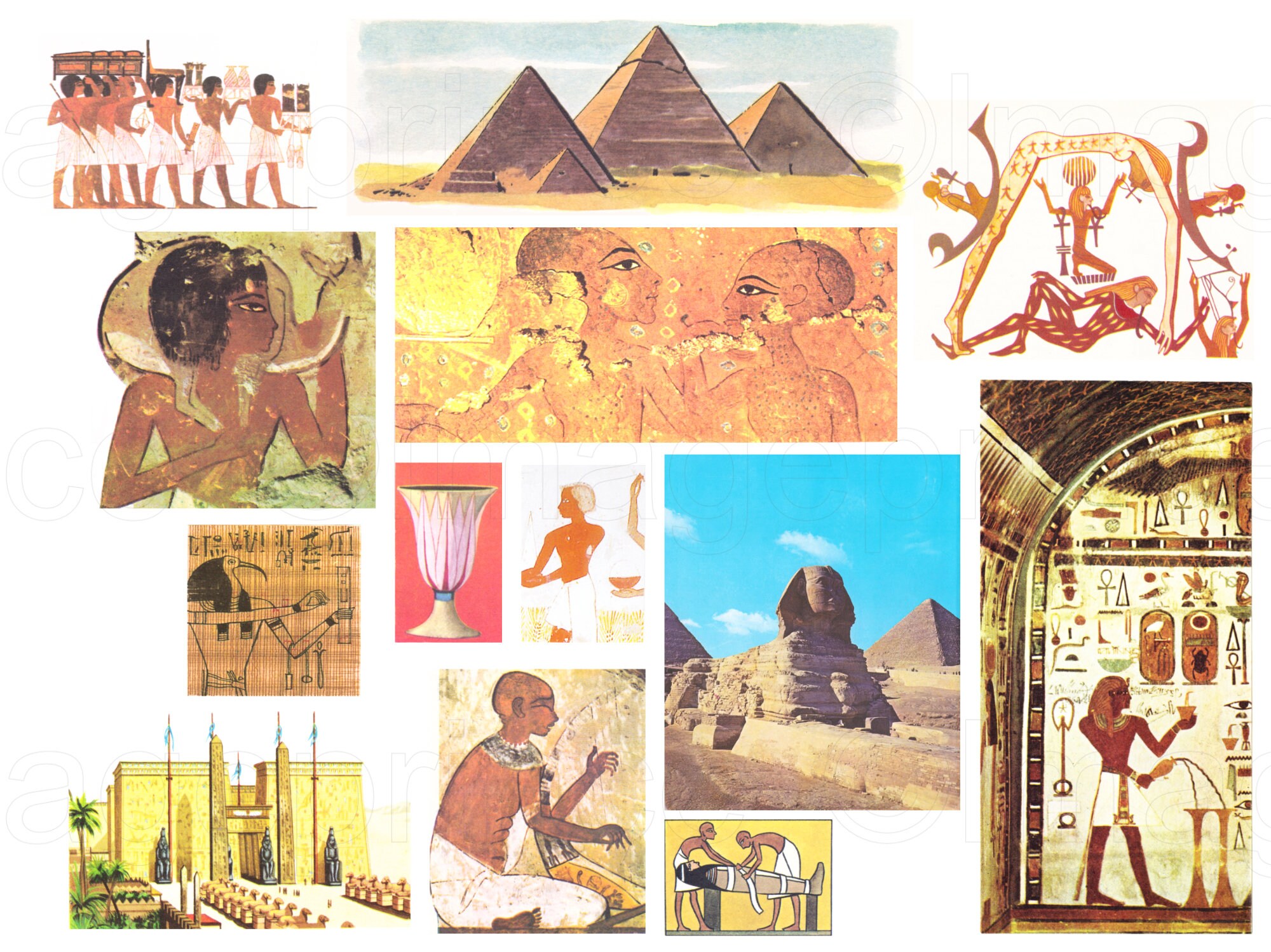 Alte Ägypten digitale Collage Kit Vintage-Illustrationen von | Etsy
