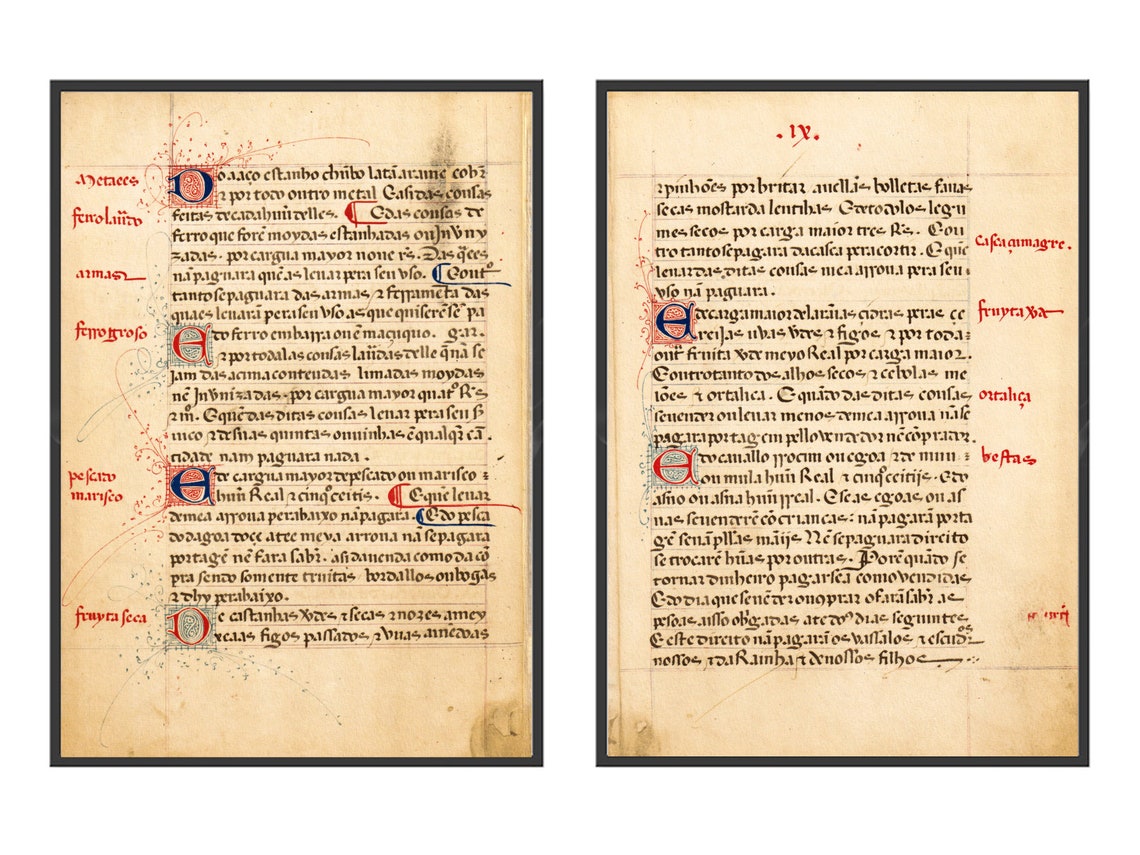 Medieval Script Pages Set of 5 Digital Paper With - Etsy