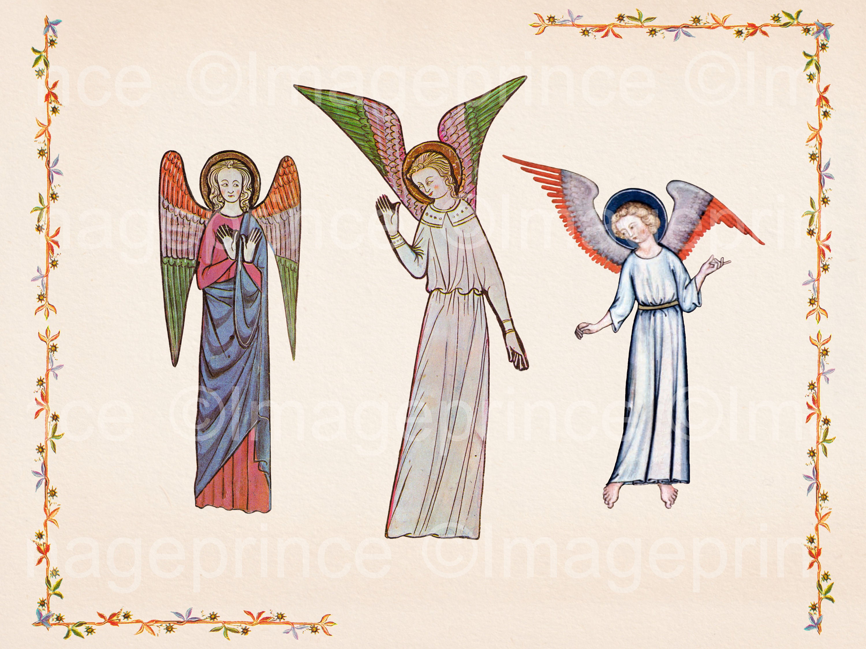 Medieval Angels Clipart: Renaissance Religious Art (17 PNG Files ...