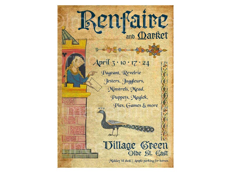 Medieval Clipart, Maidens, Knights, Animals, Trims and Borders, 35 PNG ...