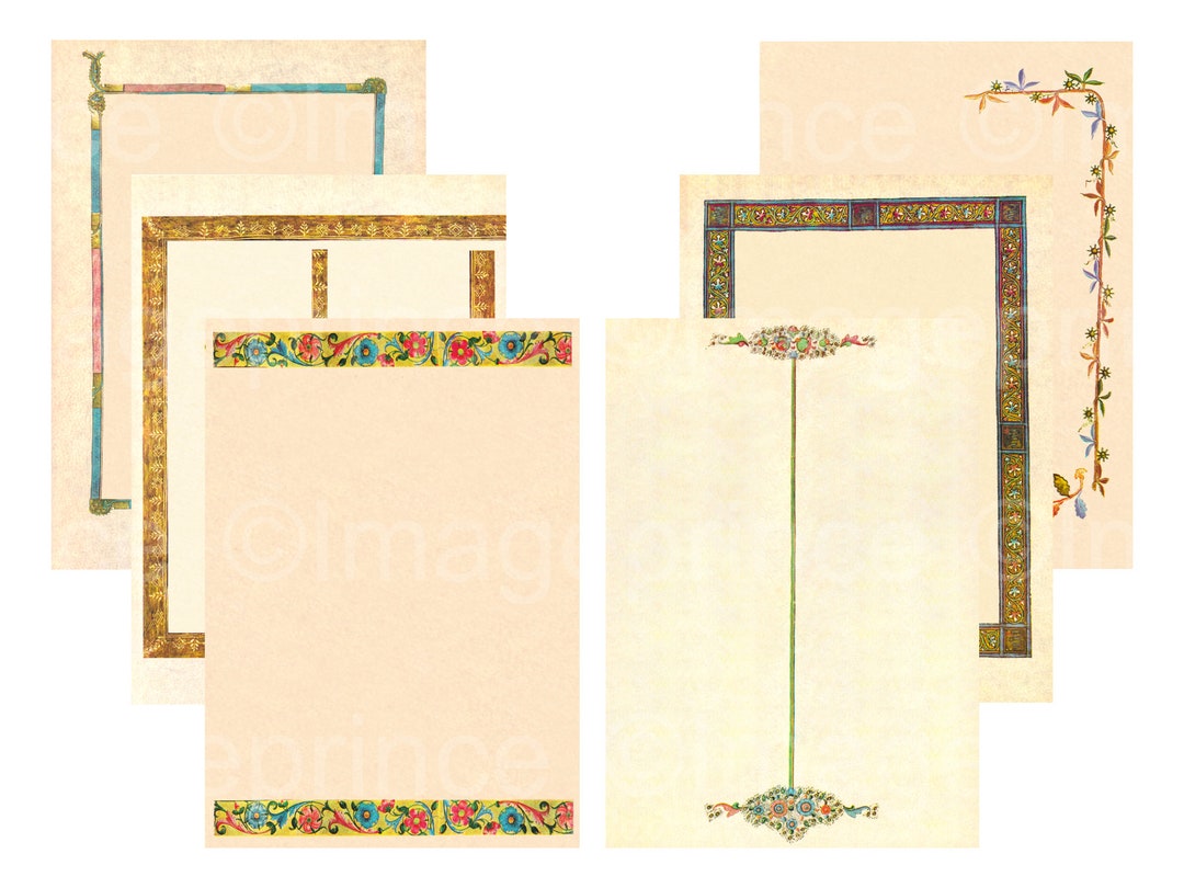Medieval Journal Pages, Digital Paper, Set of 6 for Junk Journal, Card ...