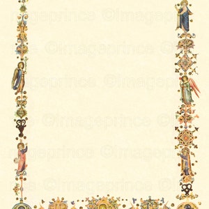Medieval Journal Pages, Illuminated Frames, Digital Paper, Set of 6 ...