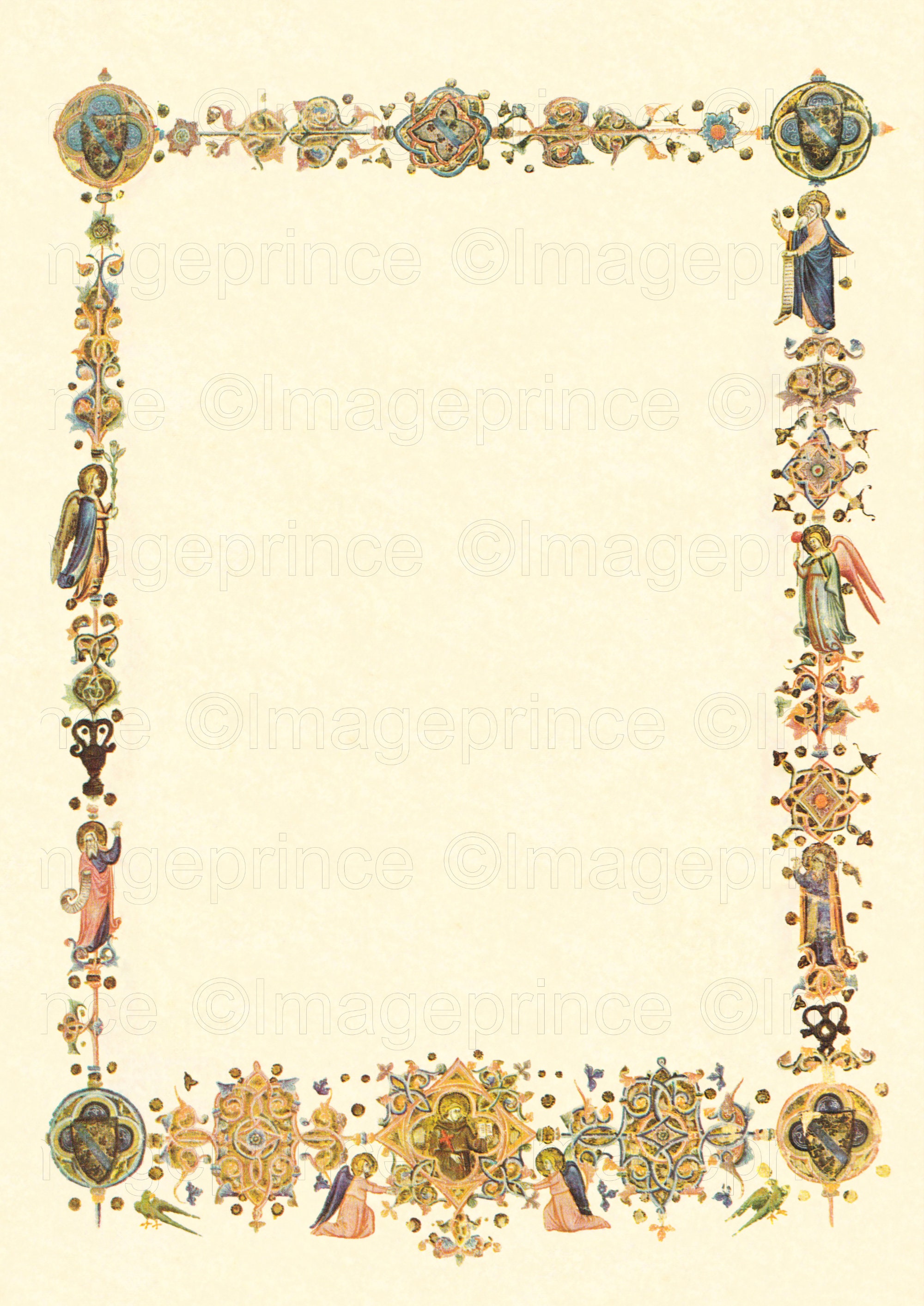 Medieval Journal Pages, Illuminated Frames, Digital Paper, Set of 6 ...