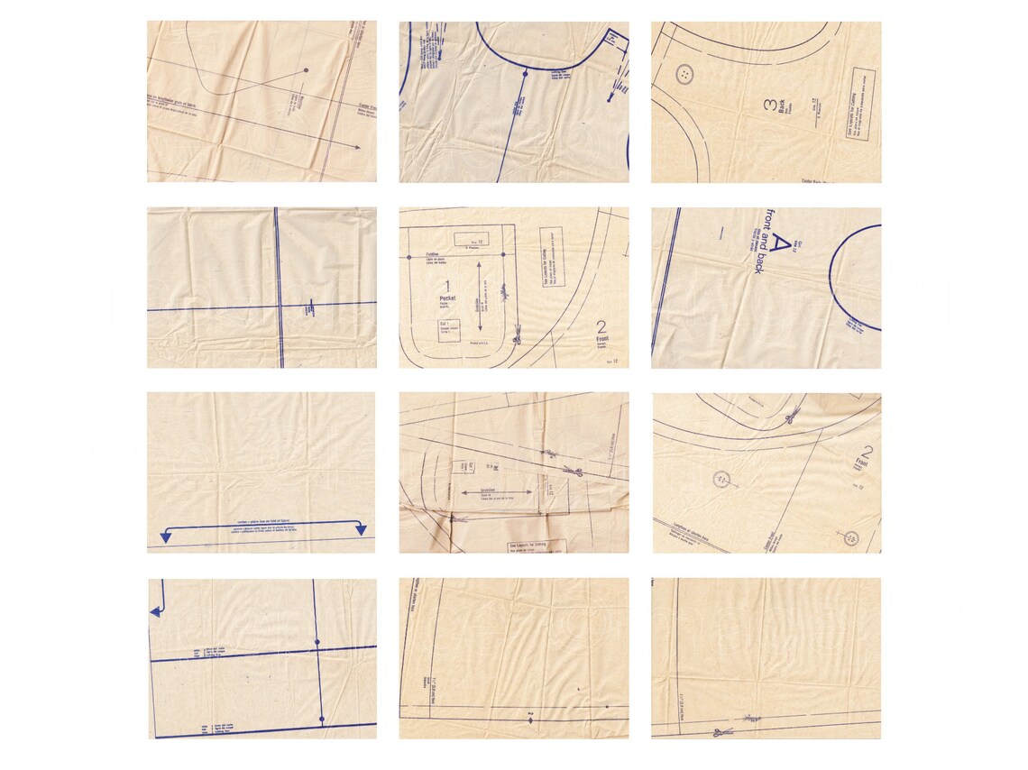 Digital Sewing Paper Instant Download, Vintage Dressmakers Paper for ...