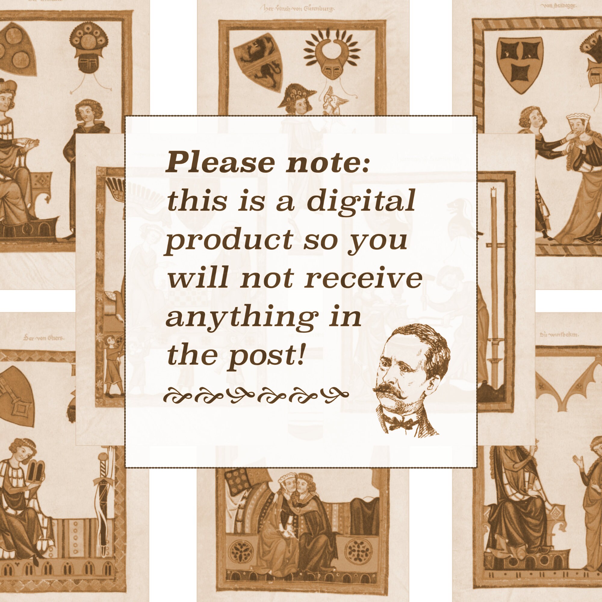 Digital Medieval Pages With Maidens Coats of Arms Gothic - Etsy Canada