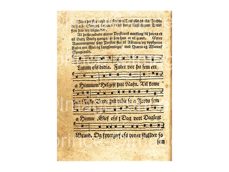 Medieval Journal Pages, 16th Century Icelandic Text, Renaissance Set of ...