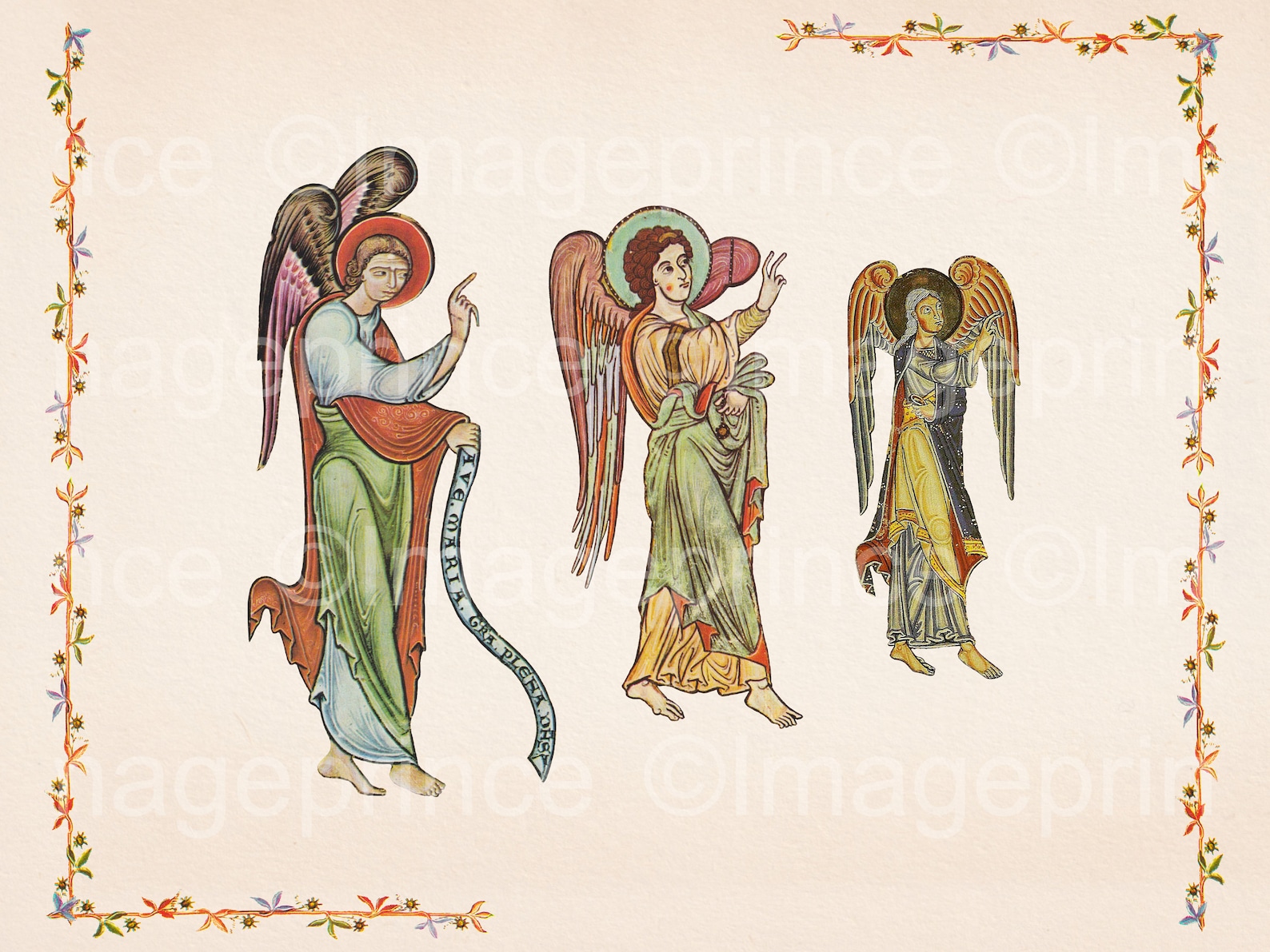 Medieval Angels Clipart: Renaissance Religious Art (17 PNG Files ...
