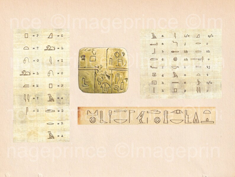 Ancient Egypt Clipart With Pyramids, Mummies, Gods, Hieroglyphs Etc 39 ...