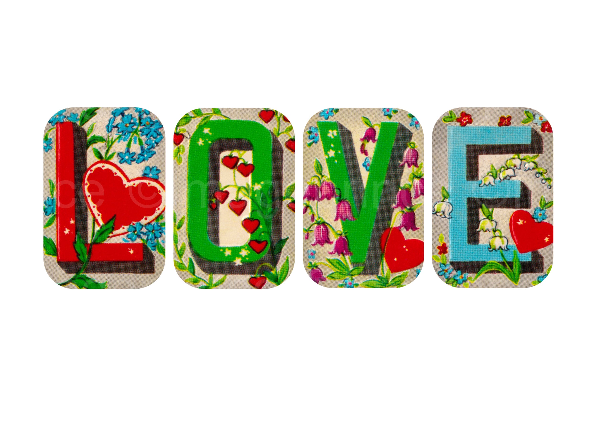 Vintage Floral Alphabet PNG: Heart & Flower Monogram (digital Download ...