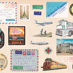 Vintage Travel Collage Kit, 77 Ephemera Images, (digital Download) - Etsy