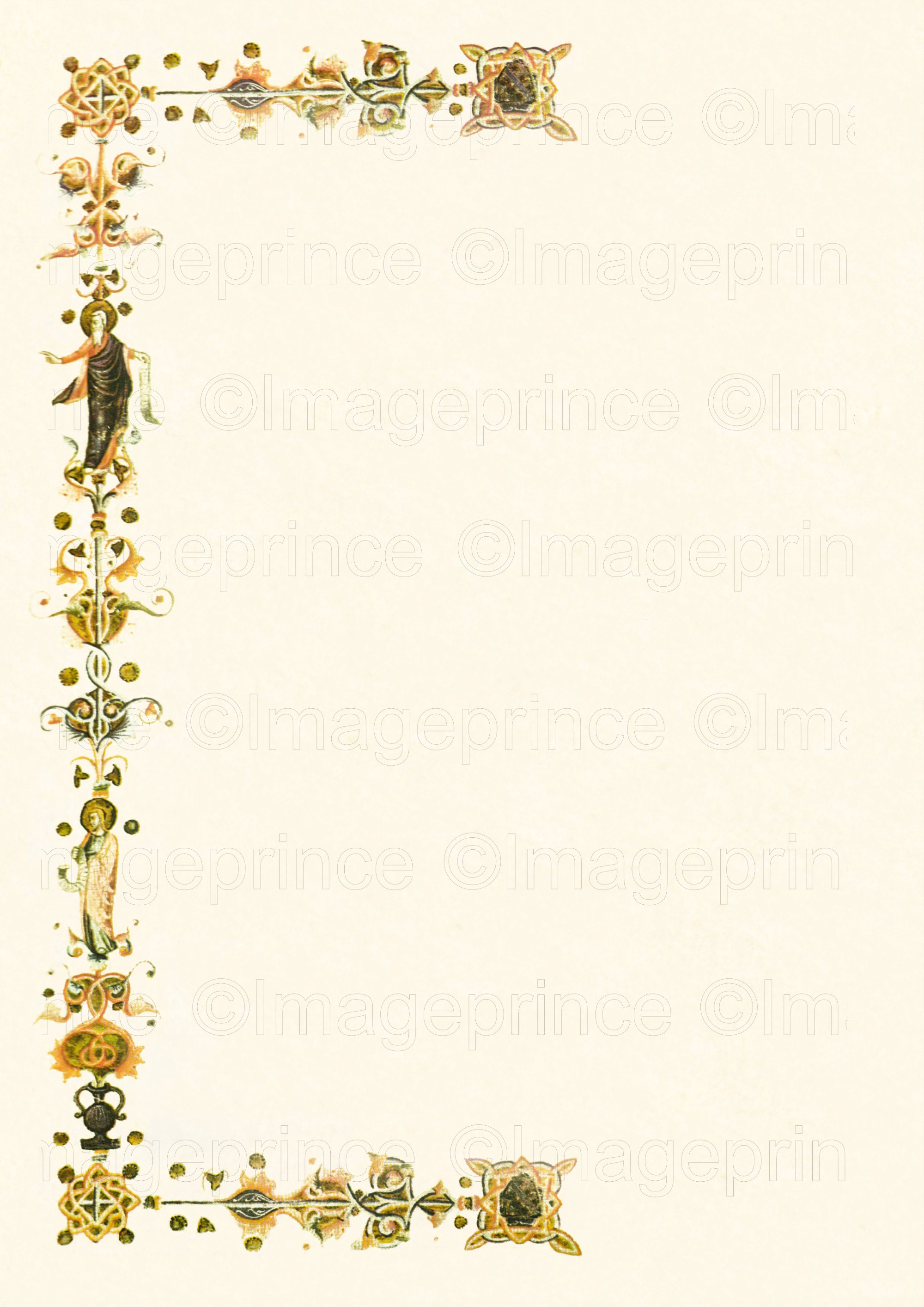 Medieval Journal Pages, Illuminated Frames, Digital Paper, Set of 6 ...