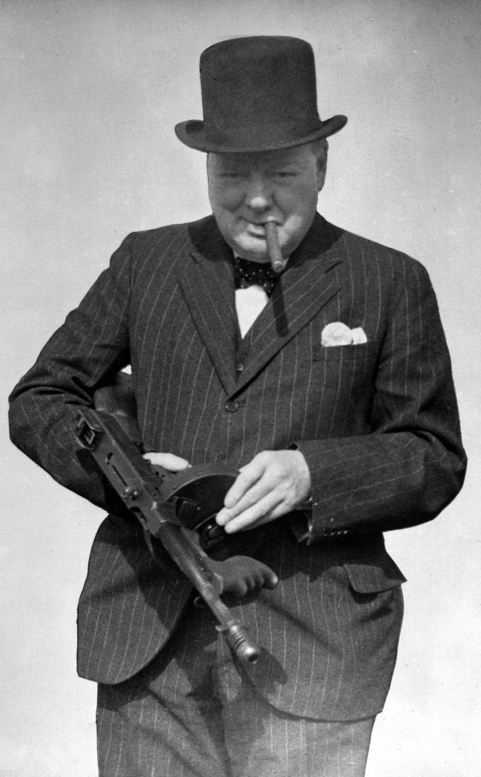 Winston Churchill with Tommy Gun Picture World War 2 British | Etsy