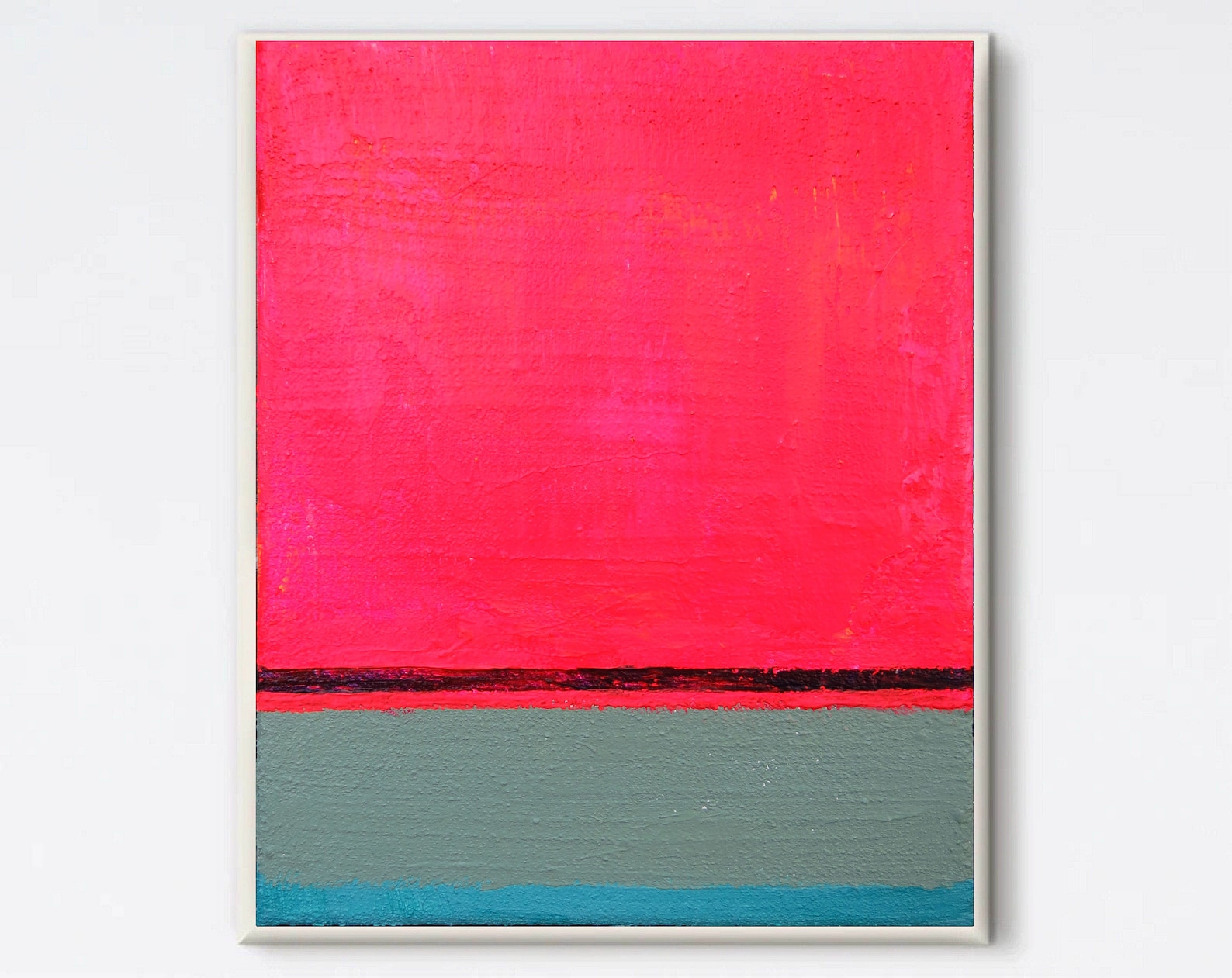 Neon Pink Painting, Neon Abstract Painting, Hot Pink Painting ...