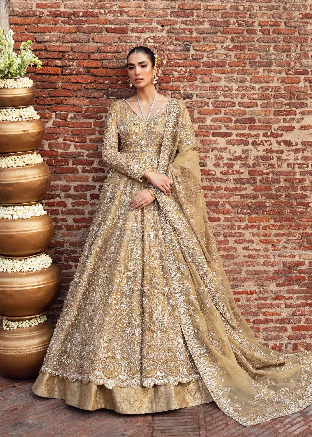 Pakistani Designer Bridal Dress, Embroidered Lehenga, Embroidered Maxi ...