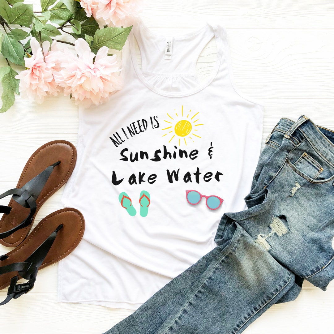Lake Tank | Sunshine and Lake Water - Boat Tank Top - Summer Tank Top ...