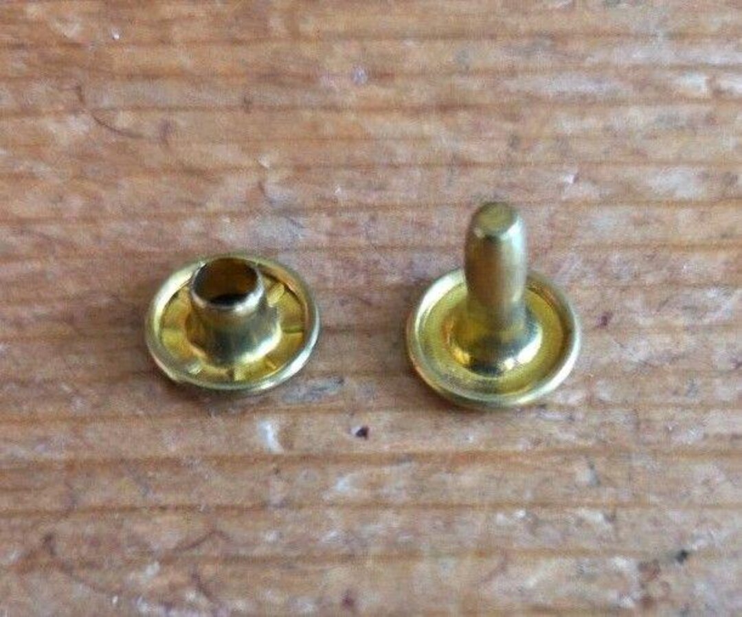 Vtg 9mm Double Cap Solid Brass Rivets Leather Nos,w Germany 670 Sets ...