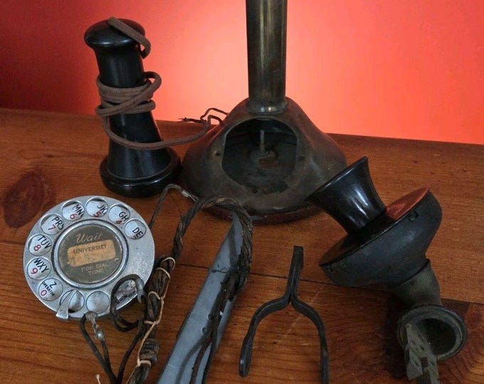 Vintage Monophone Automatic Electric Rotary Dial Phone, Black Rotary ...