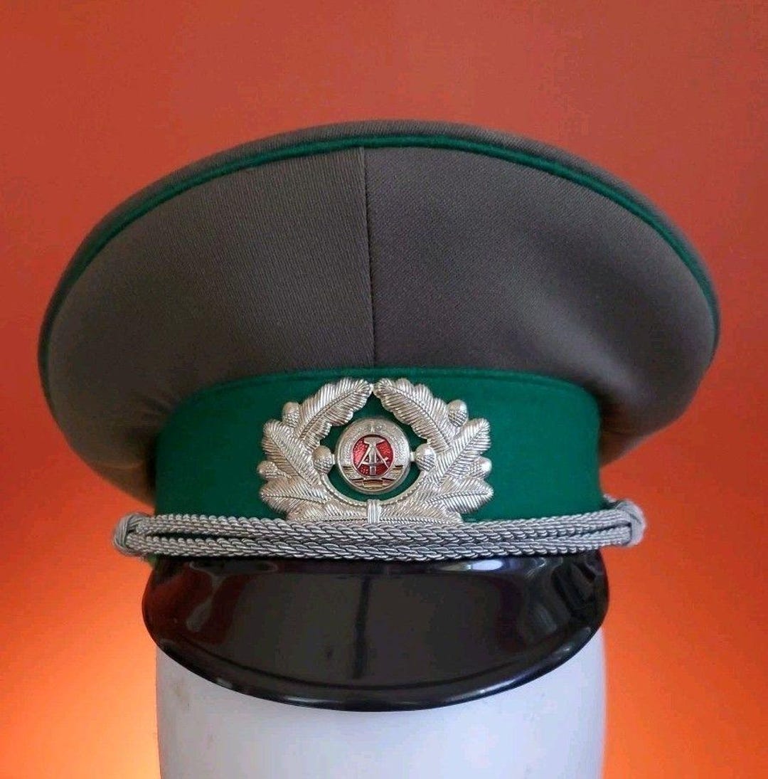 Military Police Officers Hat Cap East Germany GDR Vintage EUC 55/ Small ...