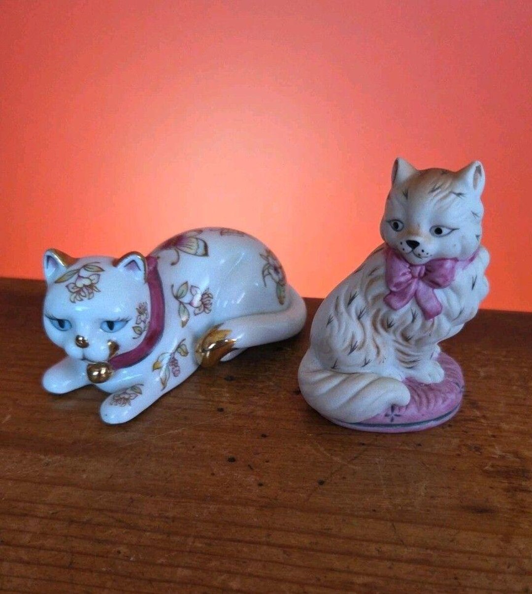 Vintage 1986 Franklin Mint Curio Cabinet Cats Collection Feline ...
